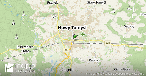 Nowy Tomyśl, dworzec kolejowy - mapa szlaków turystycznych | mapa ...