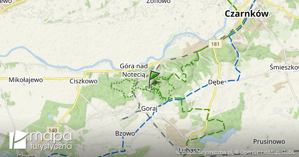 Goraj, zamek - mapa szlaków turystycznych | mapa-turystyczna.pl