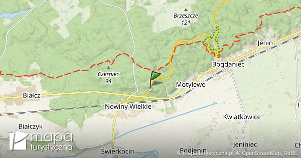 Nowiny Wielkie, wieża widokowa - mapa szlaków turystycznych | mapa ...