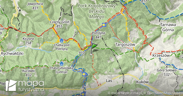 Grota Komonieckiego - mapa szlaków turystycznych | mapa-turystyczna.pl
