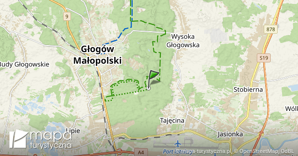 Rezerwat Bór - mapa szlaków turystycznych | mapa-turystyczna.pl