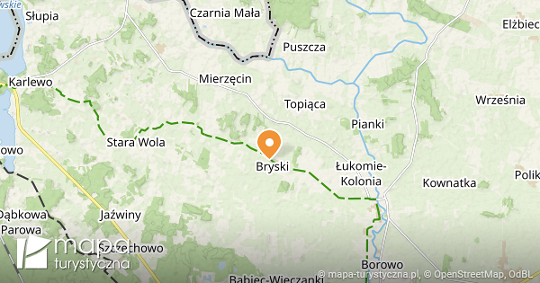 Bryski - mapa szlaków turystycznych | mapa-turystyczna.pl