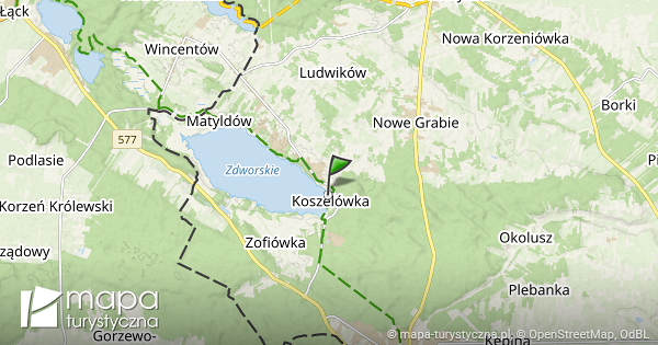 Koszelówka, Jezioro Zadworskie - mapa szlaków turystycznych | mapa ...