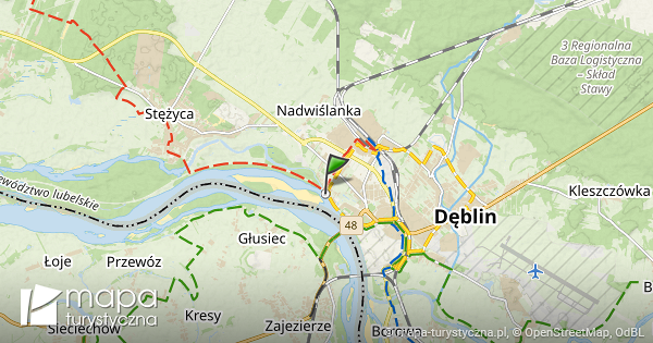Dęblin, Młynków - mapa szlaków turystycznych | mapa-turystyczna.pl