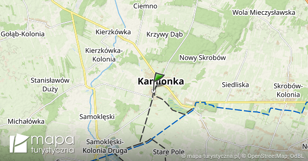 Kamionka - mapa szlaków turystycznych | mapa-turystyczna.pl
