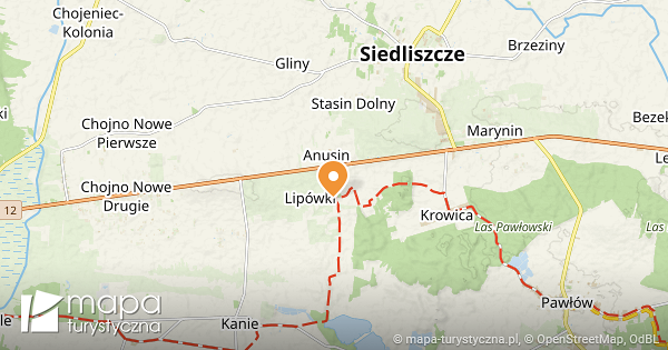 Lipówki - mapa szlaków turystycznych | mapa-turystyczna.pl
