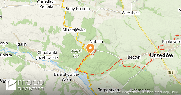 Rezerwat Natolin - mapa szlaków turystycznych | mapa-turystyczna.pl
