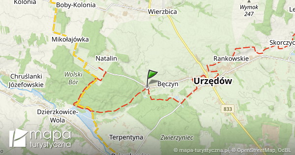 Wolski Bór - mapa szlaków turystycznych | mapa-turystyczna.pl