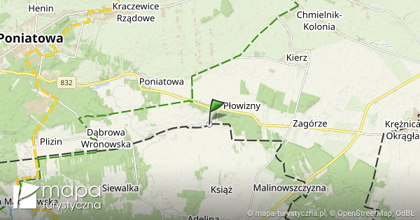 Wronów - mapa szlaków turystycznych | mapa-turystyczna.pl