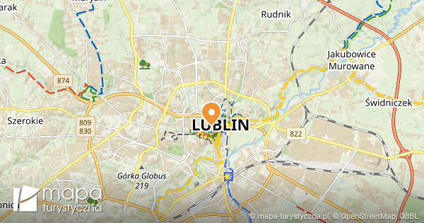 Lublin, Plac Ofiar Getta - mapa szlaków turystycznych | mapa-turystyczna.pl