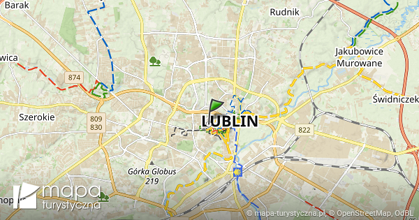 Lublin, Pałac Lubomirskich - mapa szlaków turystycznych | mapa ...