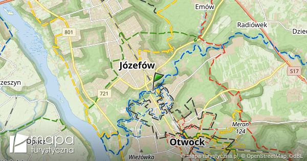 Otwock Świder, dawna przeprawa promowa - mapa szlaków turystycznych ...