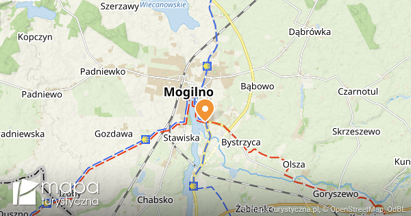 Mogilno, ul. Wincentego Witosa - mapa szlaków turystycznych | mapa ...