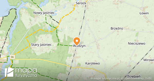 Wudzyn - mapa szlaków turystycznych | mapa-turystyczna.pl