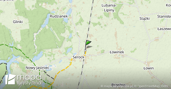 Serock, dworzec kolejowy - mapa szlaków turystycznych | mapa-turystyczna.pl