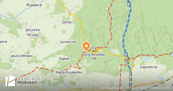 Pod Górą Toruńską - mapa szlaków turystycznych | mapa-turystyczna.pl