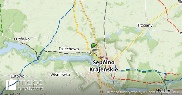 Sępólno Krajeńskie, Piaseczno - mapa szlaków turystycznych | mapa ...