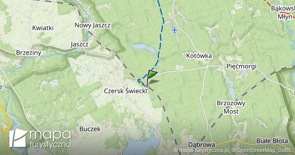 Czersk Świecki, dworzec kolejowy - mapa szlaków turystycznych | mapa ...