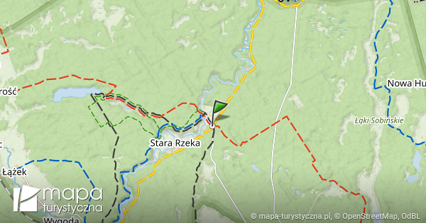 Stara Rzeka, rozejście szlaków - mapa szlaków turystycznych | mapa ...