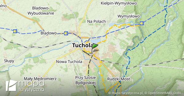 Tuchola, ul. Bydgoska - mapa szlaków turystycznych | mapa-turystyczna.pl