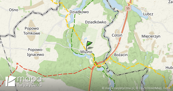 Mielno - mapa szlaków turystycznych | mapa-turystyczna.pl