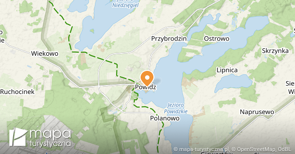 Powidz - mapa szlaków turystycznych | mapa-turystyczna.pl