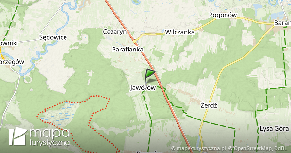 Jaworów - mapa szlaków turystycznych | mapa-turystyczna.pl