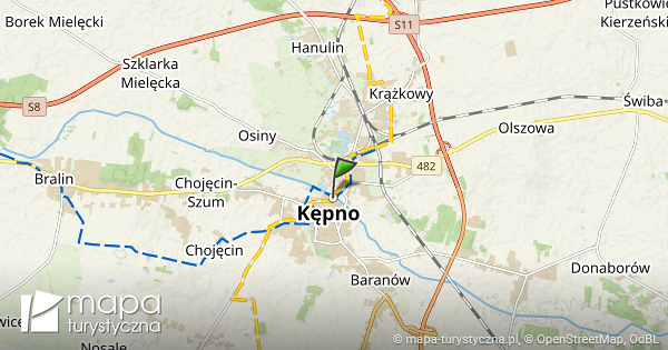 Kępno - mapa szlaków turystycznych | mapa-turystyczna.pl