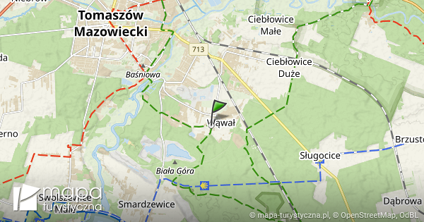 Wąwał - mapa szlaków turystycznych | mapa-turystyczna.pl