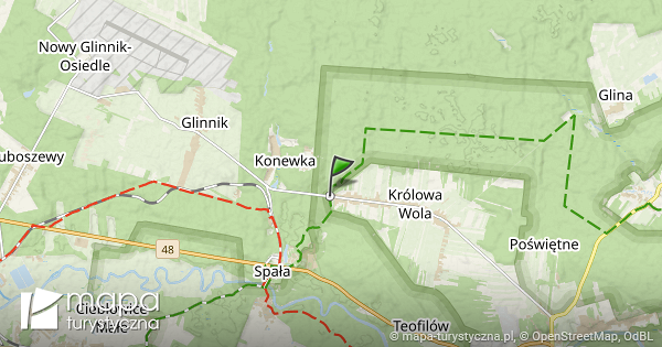 Królowa Wola - mapa szlaków turystycznych | mapa-turystyczna.pl