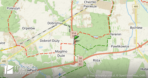 Mogilno Małe, droga S14 - mapa szlaków turystycznych | mapa-turystyczna.pl