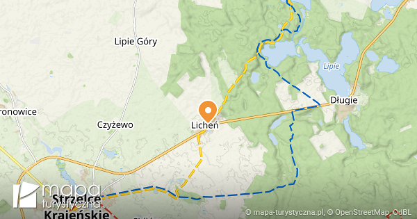 Licheń - mapa szlaków turystycznych | mapa-turystyczna.pl