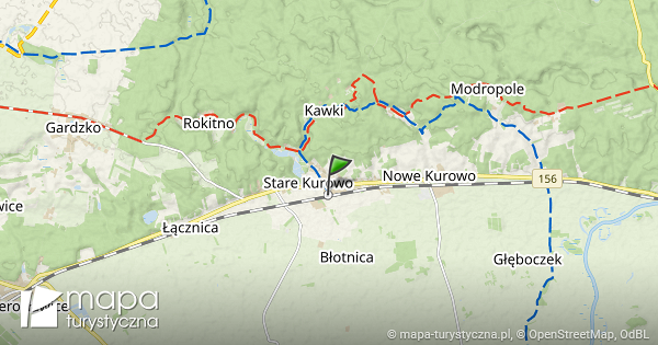 Stare Kurowo, dworzec kolejowy - mapa szlaków turystycznych | mapa ...