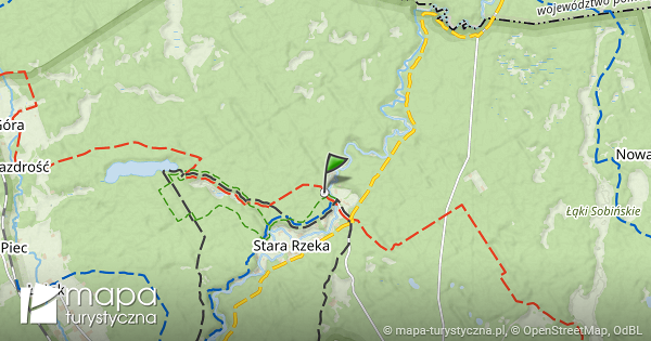 Stara Rzeka, parking - mapa szlaków turystycznych | mapa-turystyczna.pl