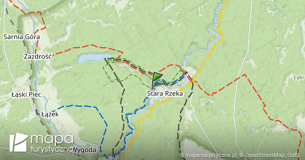 Stara Rzeka, rozejście szlaków - mapa szlaków turystycznych | mapa ...