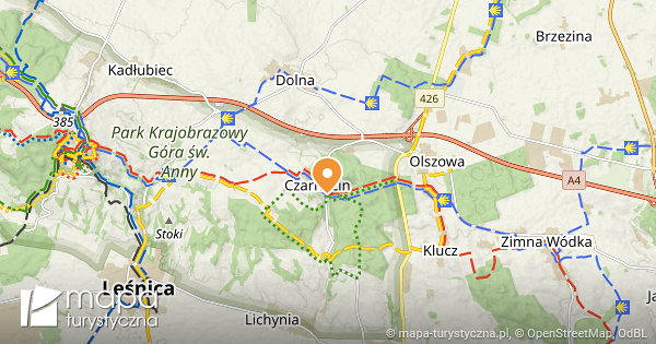 Czarnocin - mapa szlaków turystycznych | mapa-turystyczna.pl