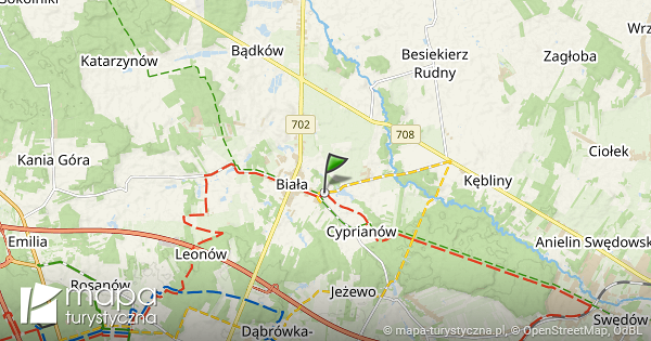 Biała, ul. Kościelna - mapa szlaków turystycznych | mapa-turystyczna.pl