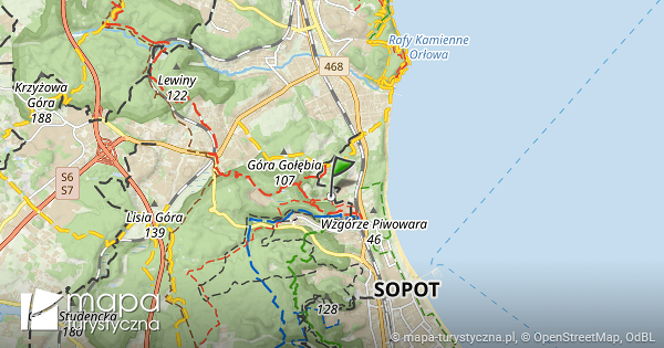 Sopot, ul. Bernadowska - mapa szlaków turystycznych | mapa-turystyczna.pl
