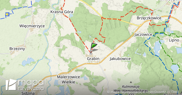 Grabin - mapa szlaków turystycznych | mapa-turystyczna.pl