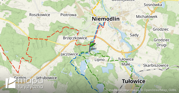 Lipno, Park Dendrologiczny - mapa szlaków turystycznych | mapa ...