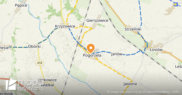 Pogorzela - mapa szlaków turystycznych | mapa-turystyczna.pl