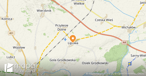 Lipowa - mapa szlaków turystycznych | mapa-turystyczna.pl