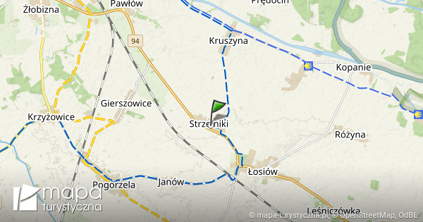 Strzelniki - mapa szlaków turystycznych | mapa-turystyczna.pl