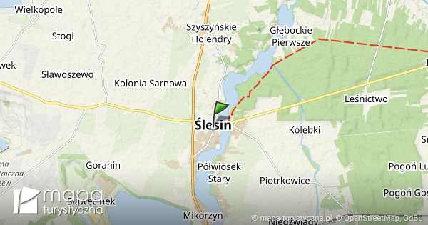 Ślesin - mapa szlaków turystycznych | mapa-turystyczna.pl