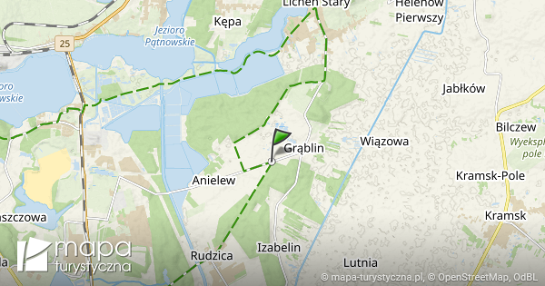 Grąblin - mapa szlaków turystycznych | mapa-turystyczna.pl