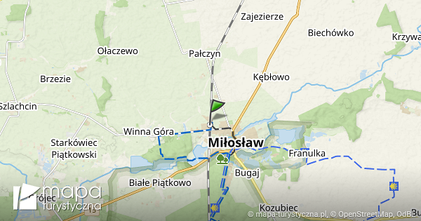 Miłosław, ul. Dworcowa - mapa szlaków turystycznych | mapa-turystyczna.pl
