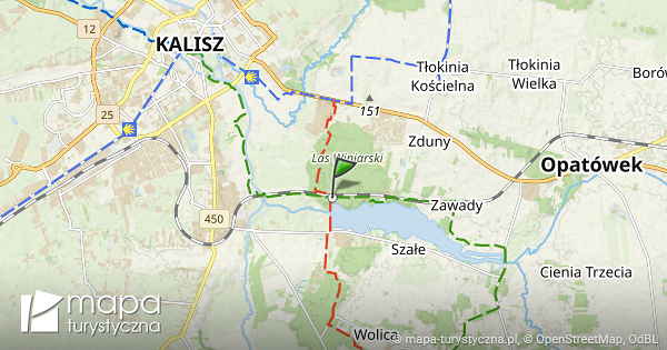 Kalisz, ul. Wypoczynkowa - mapa szlaków turystycznych | mapa-turystyczna.pl