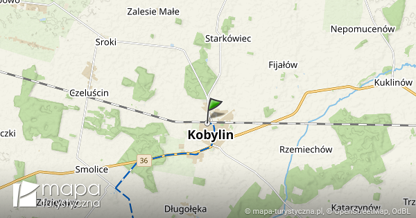 Kobylin, dworzec kolejowy - mapa szlaków turystycznych | mapa ...