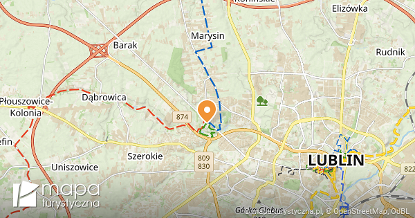 Lublin, skansen, kasa - mapa szlaków turystycznych | mapa-turystyczna.pl