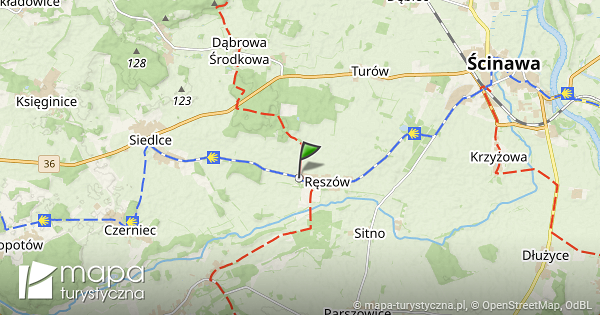 Ręszów, przystanek autobusowy - mapa szlaków turystycznych | mapa ...